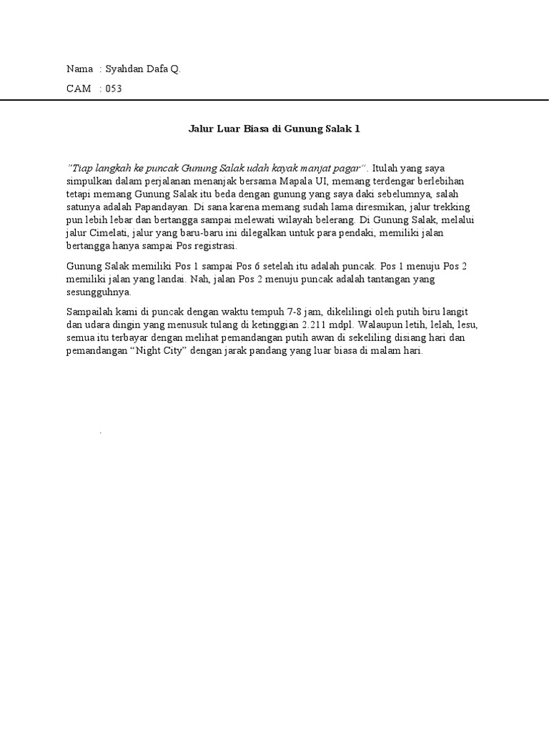 Contoh Tulisan Feature | PDF