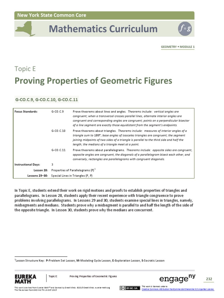 Mathematics Curriculum: Proving Properties of Geometric Figures | PDF | Triangle | Classical ...