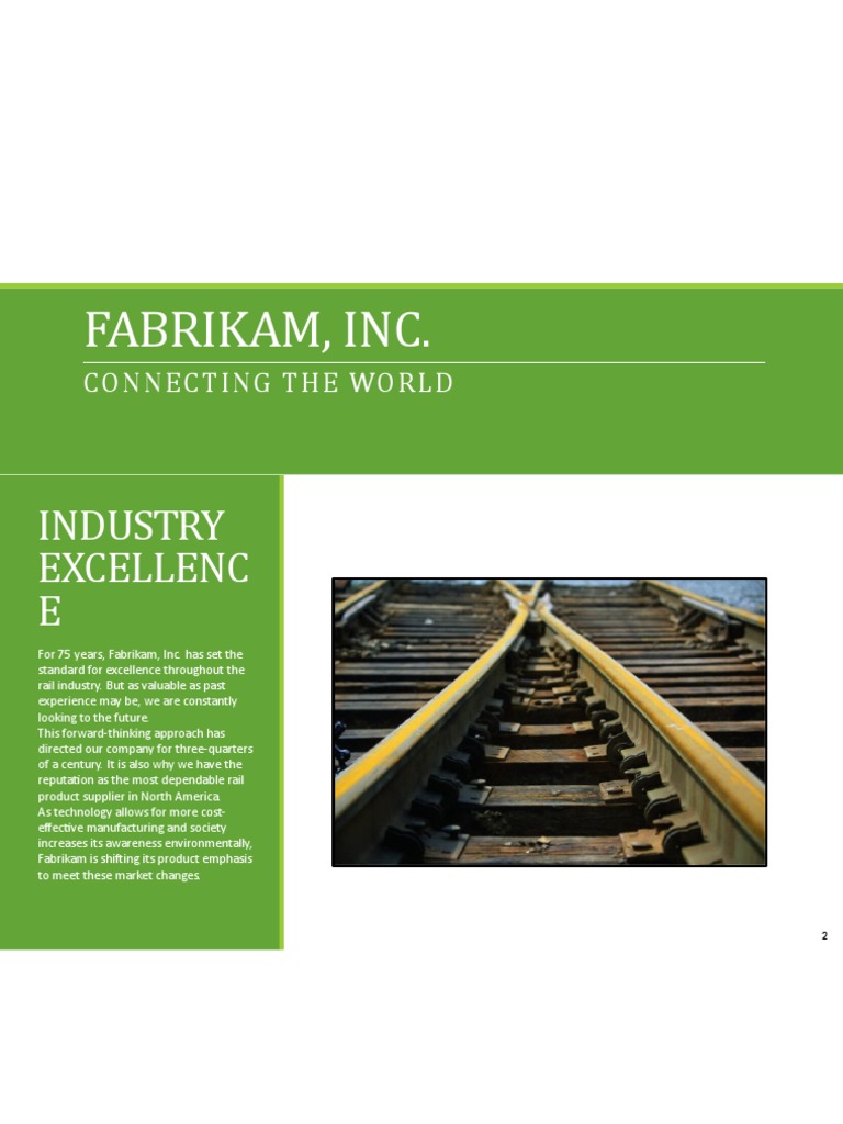 Fabrikam, Inc.: Connecting The World | PDF | Track (Rail Transport ...