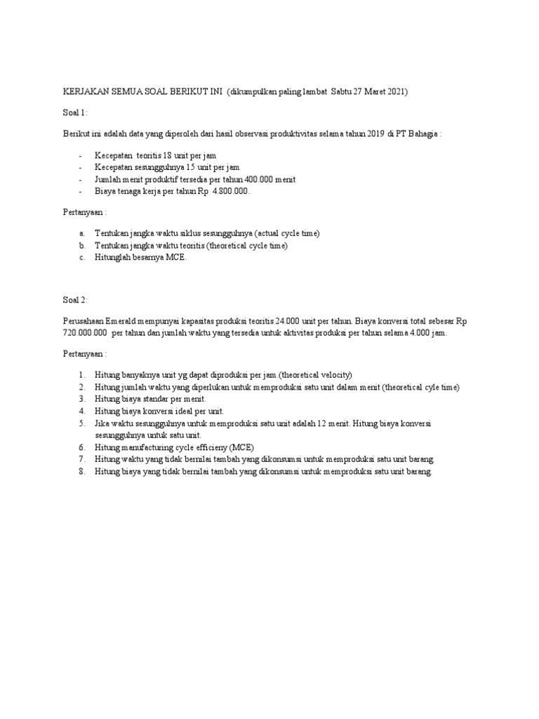 Latihan Soal ABM Bag. 2. | PDF | Teknologi & Rekayasa
