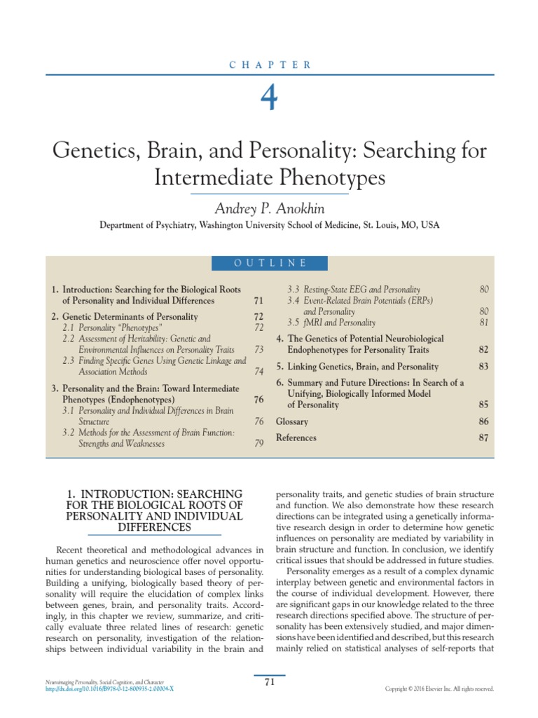 Chapter 4 - Genetics Brain and Personali - 2016 - Neuroimaging ...
