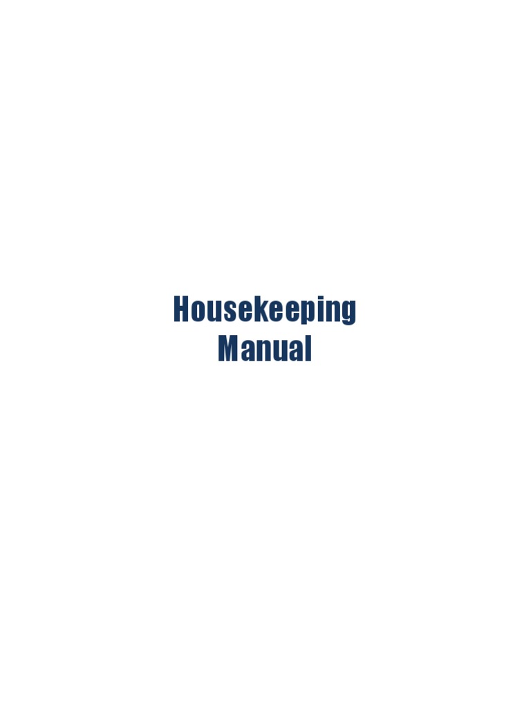 Housekeeping Manual | Download Free PDF | Housekeeping | Bed