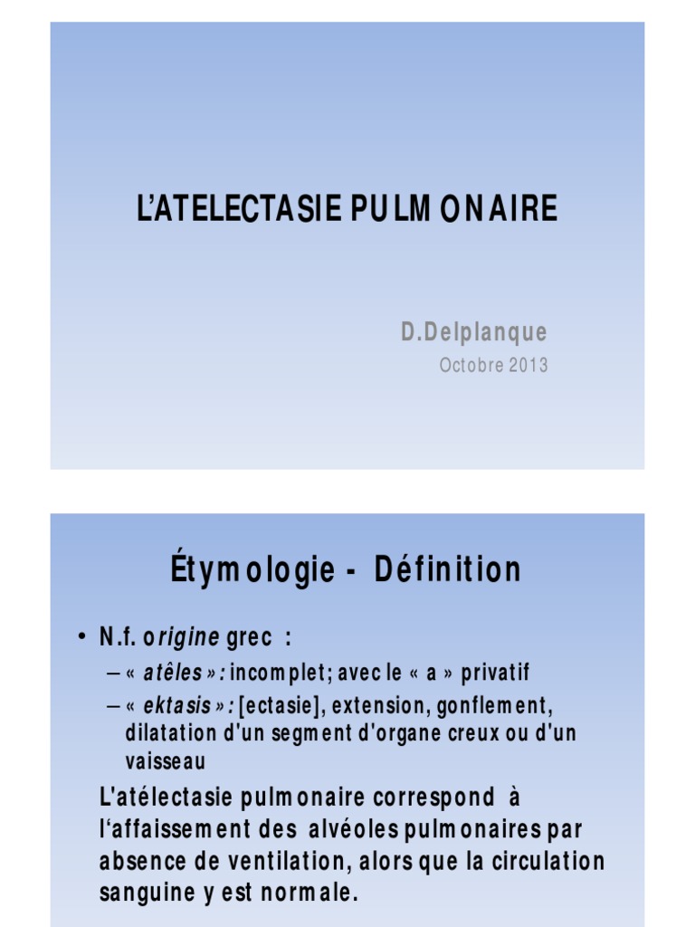 Comprendre l'atélectasie pulmonaire | PDF | Poumon | Maladies et troubles