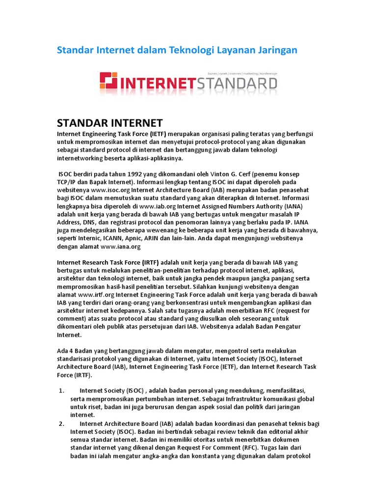 Badan Pengatur Standar Internet | PDF | Seni | Komputer