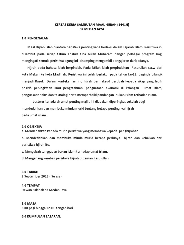 Kertas Kerja Maal Hijrah | PDF