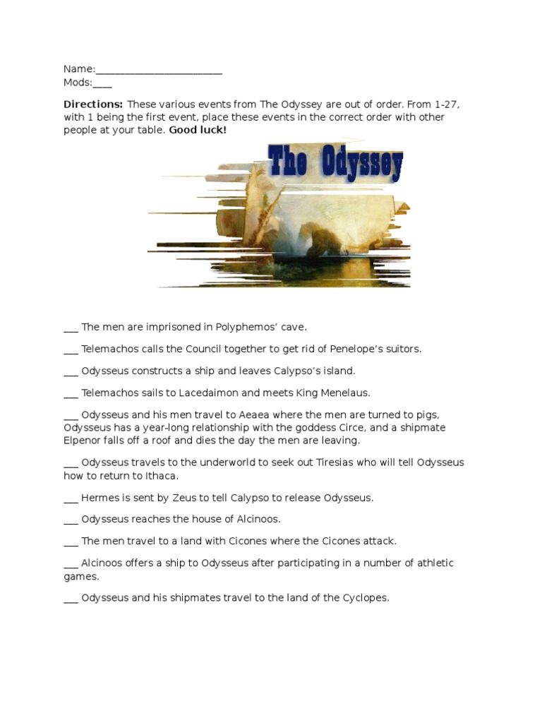 Odyssey Quiz | PDF