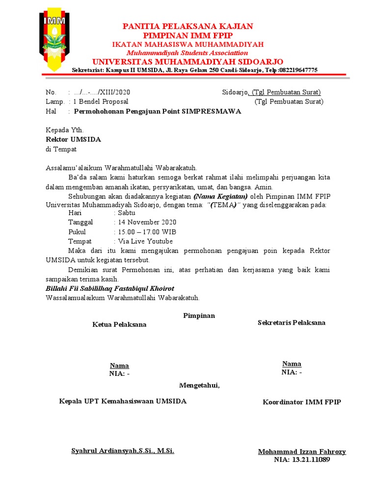 Surat Pengantar Proposal Atau LPJ | PDF