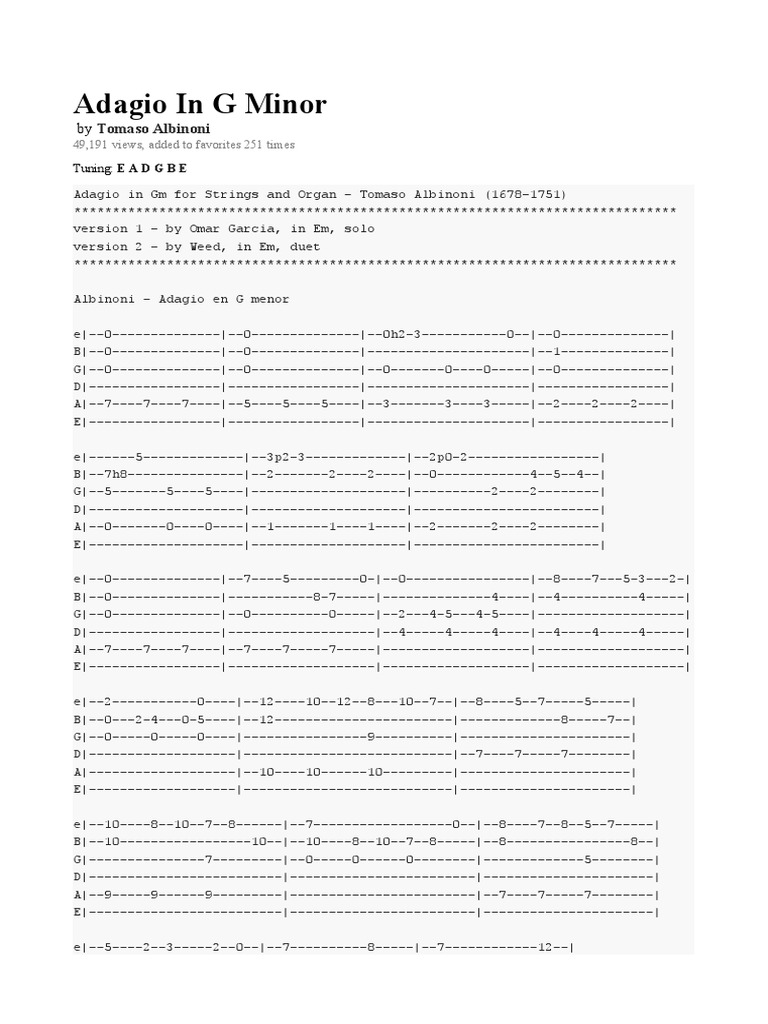 Adagio in G Minor | PDF | Musical Instruments | Celtic Musical Instruments