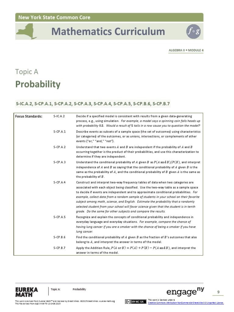 Mathematics Curriculum: Probability | PDF | Probability | Common Core ...