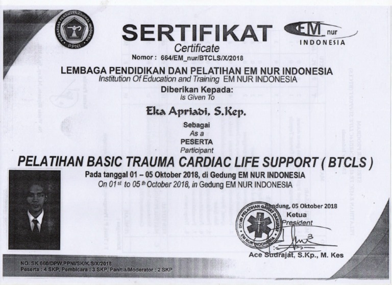 Sertifikat BTCLS | PDF