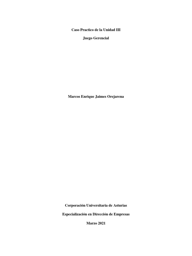 Juego Gerencial Caso Practico U3 | PDF | Depreciación | Business