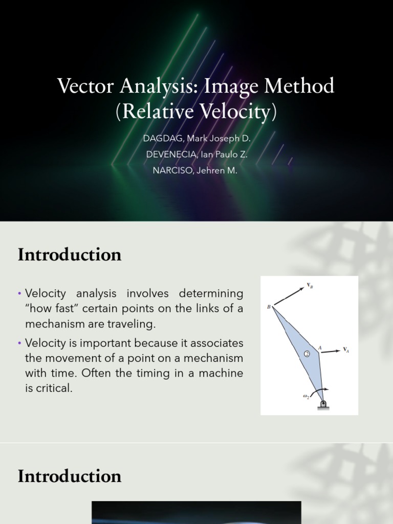 Vector Analysis Image Method Relative Velocity Pdf Velocity Kinematics