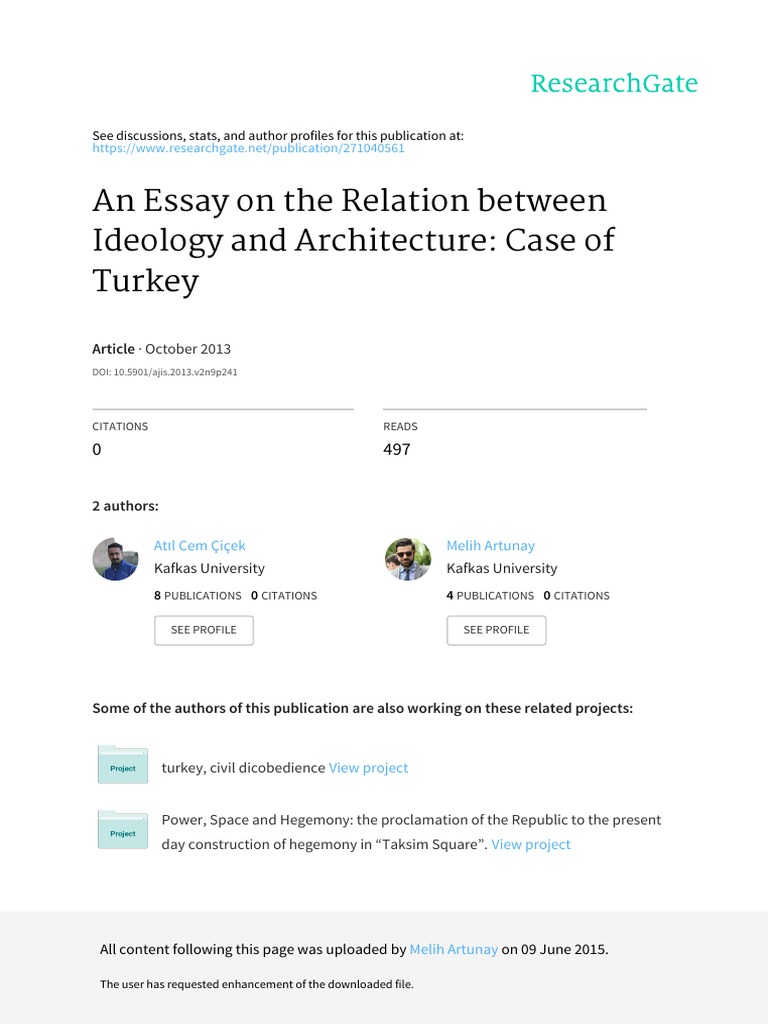 Ideology and Architecture in Turkey | PDF | Ideologies | International ...