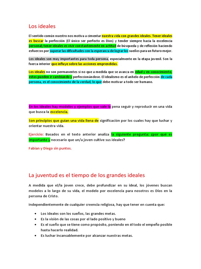 Los Ideales Personales | PDF