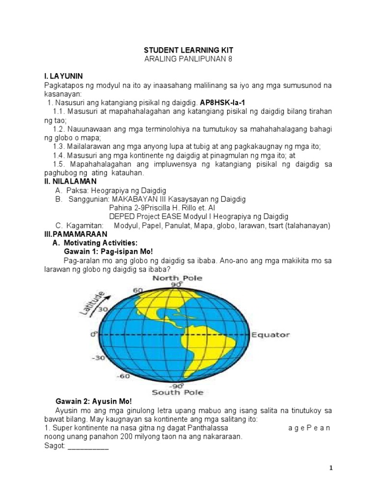 Self Learning Kit - 1st-Quarter | PDF