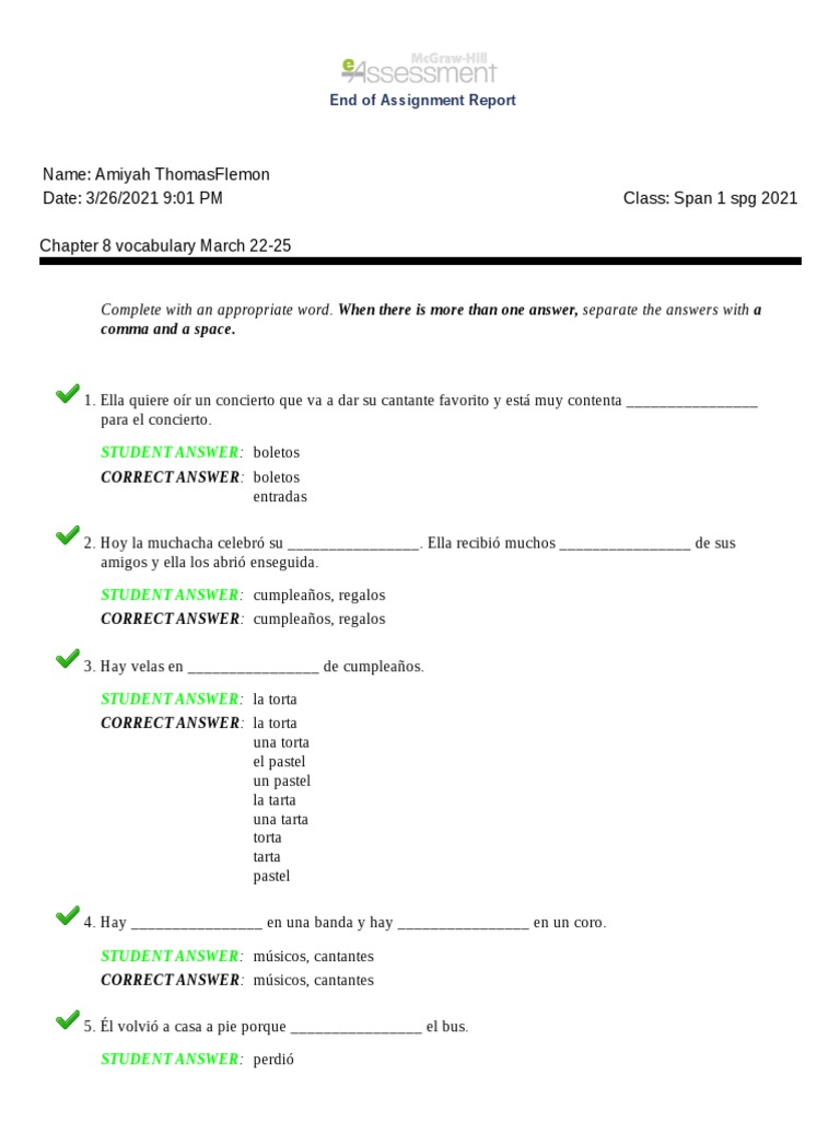 Eassessment - End of Assignment Report | PDF | Cumpleaños ...
