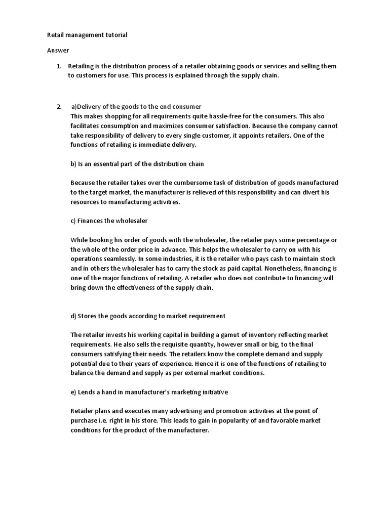 Retail Management Tutorial | PDF | Retail | Sales