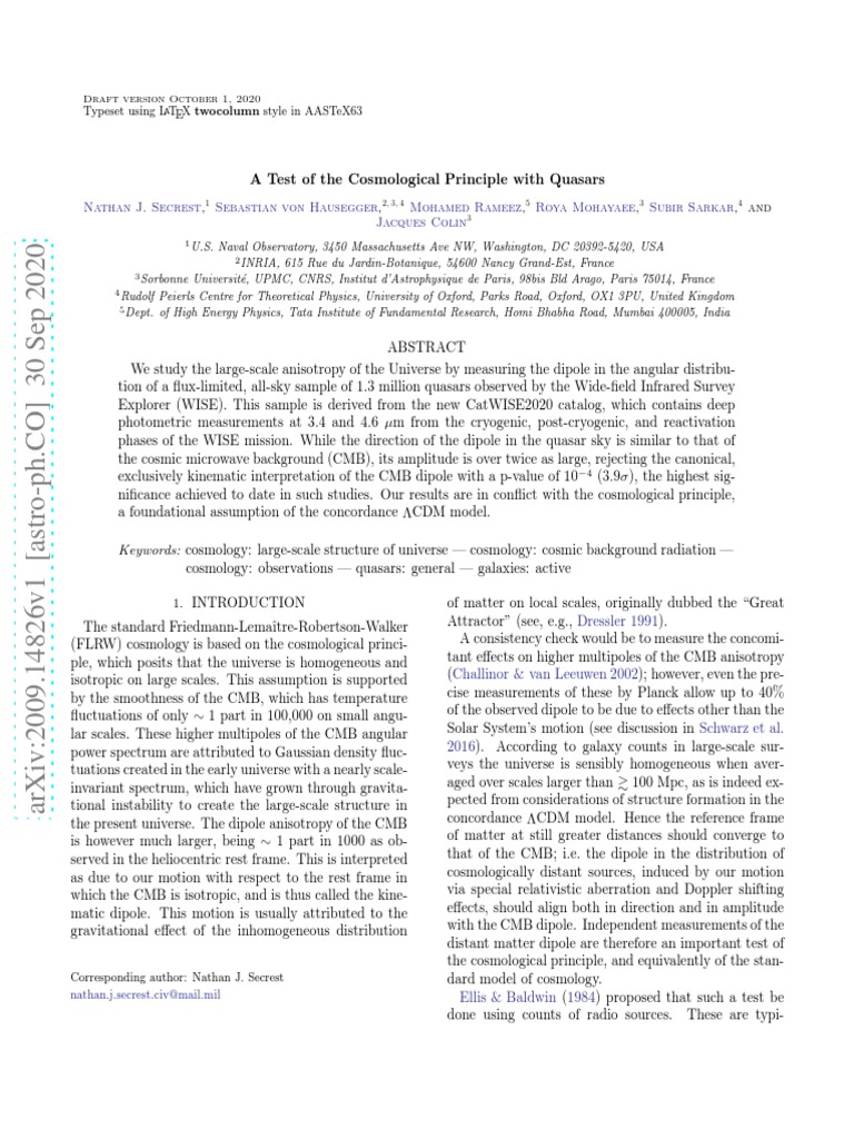 Nathan J. Secrest Sebastian Von Hausegger Mohamed Rameez Roya Mohayaee ...