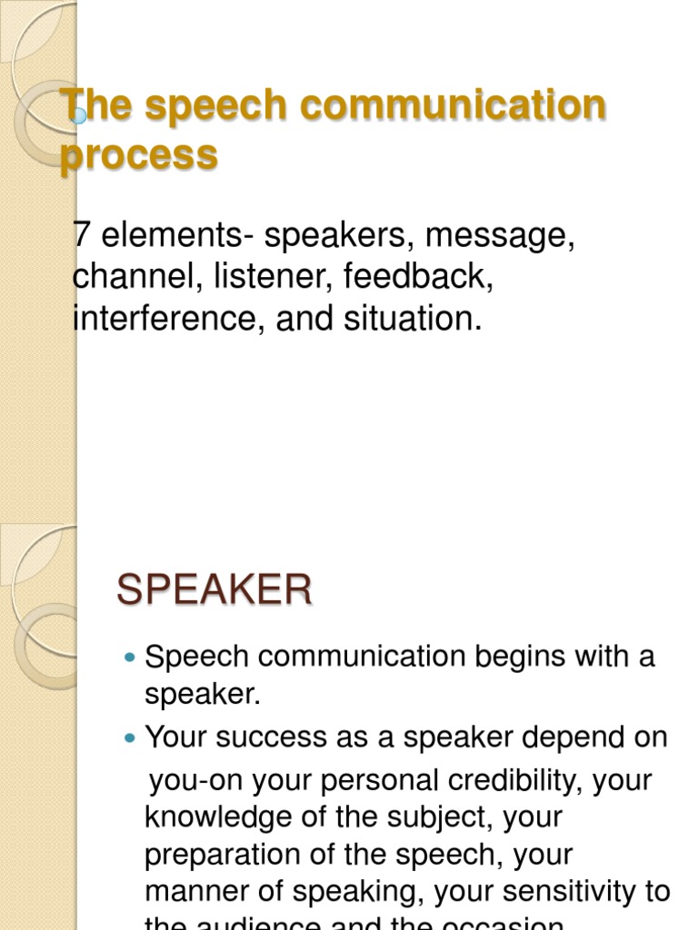 The Speech Communication Process | PDF | Speech | Communication