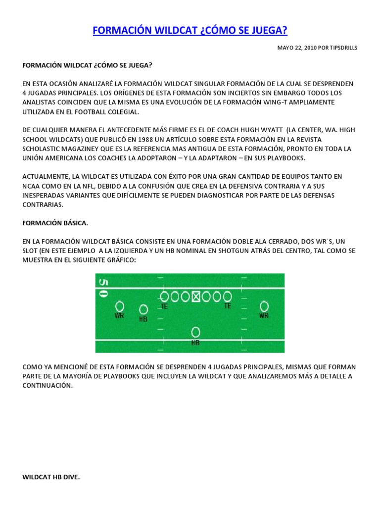 Wildcat Offense | PDF | fútbol americano | Gridiron Football