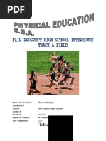 Physical Education SBA 2 | PDF | Track And Field | Running
