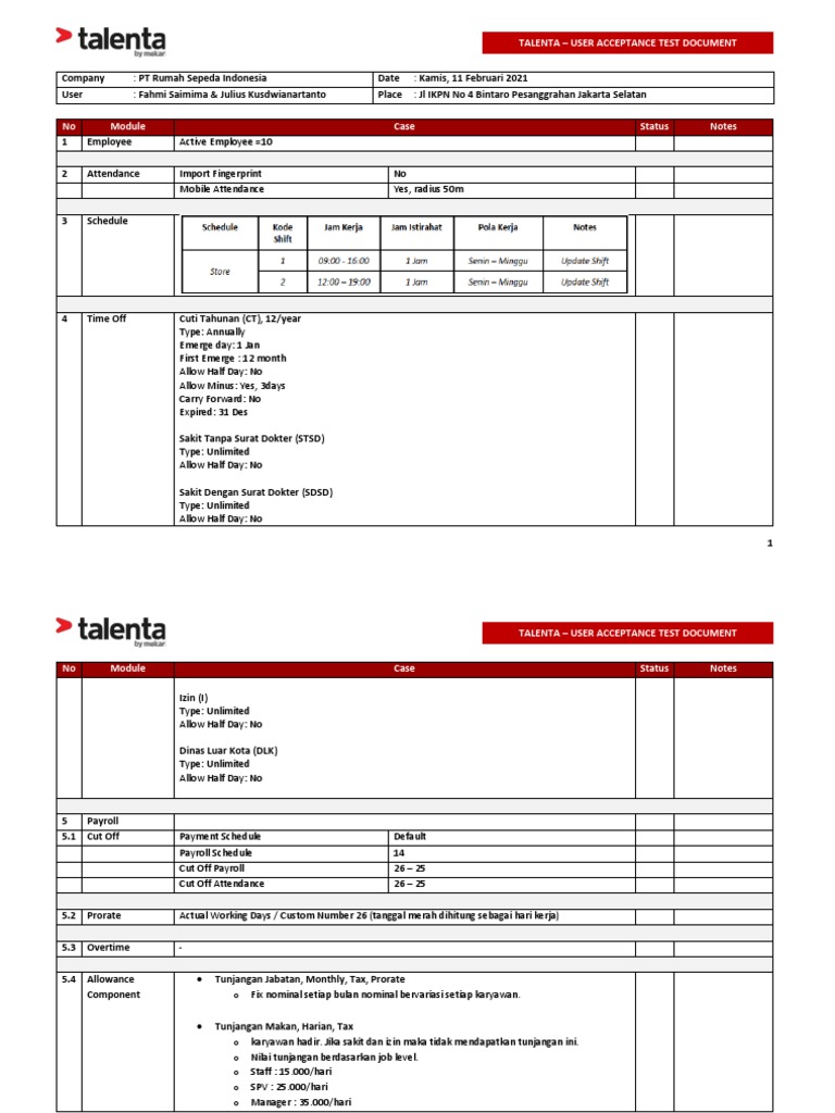 UAT (User Acceptance Test) - (PT Rumah Sepeda Indonesia) | PDF ...