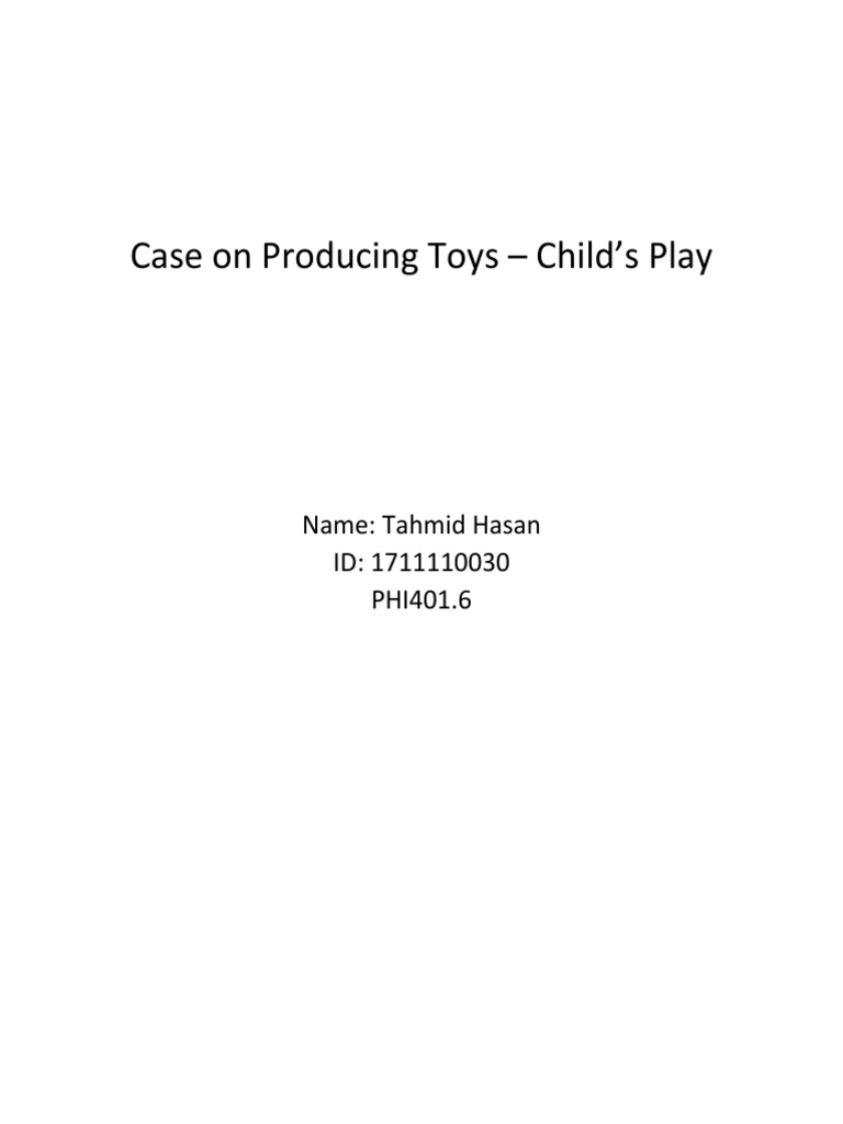 Case On Producing Toys | PDF