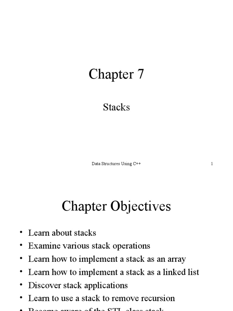 Stacks: Data Structures Using C++ 1 | PDF | C++ | Computer Programming