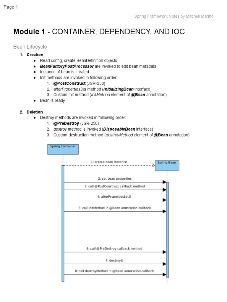 Spring Framework Notes | PDF | Method (Computer Programming) | Spring ...