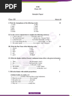 Class 4 ICSE Sample Paper | PDF | Grammar | Linguistics
