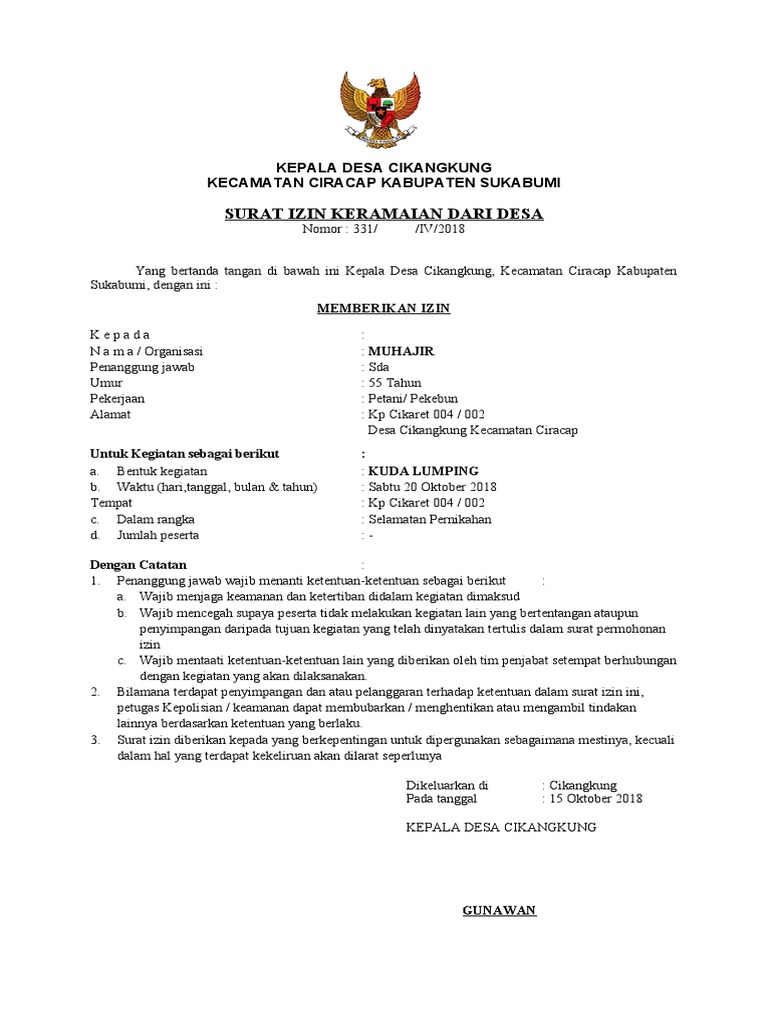 Izin Rame Rame Dari Desa | PDF