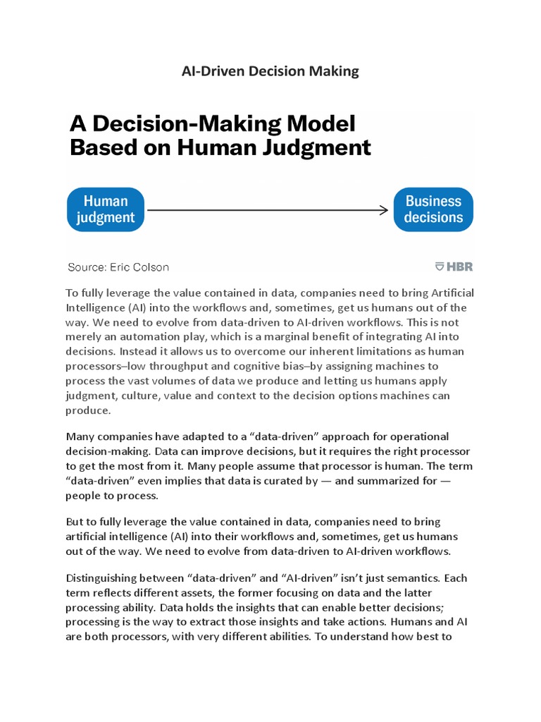 AI-Driven Workflows for Better Decisions | PDF