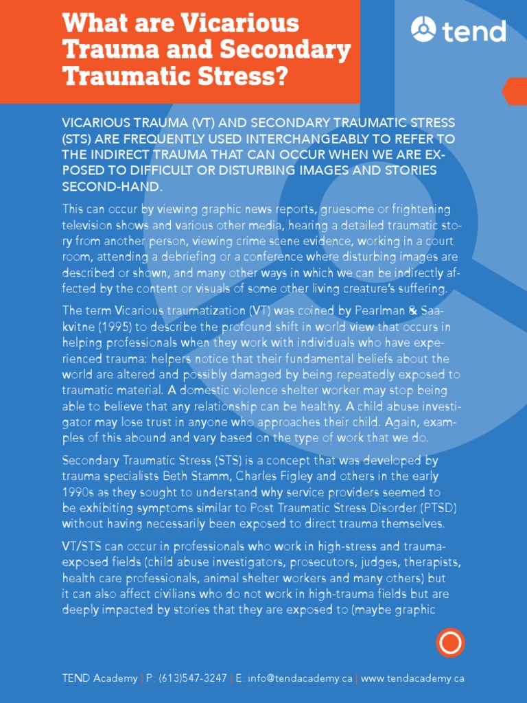 Understanding Vicarious Trauma Effects | PDF | Psychological Trauma ...