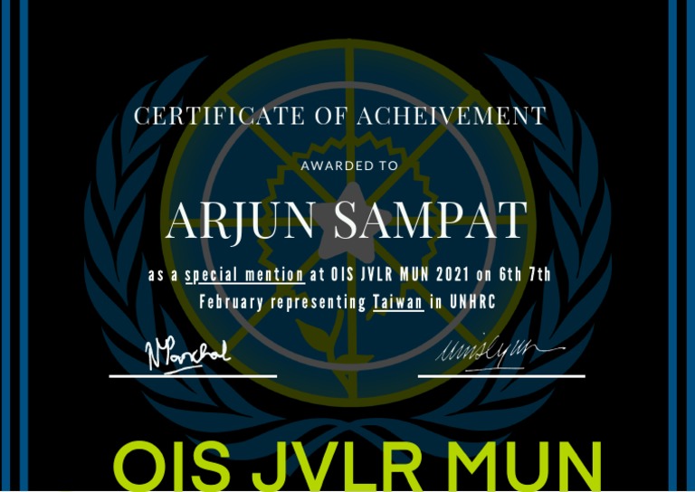 Mun Certificate | PDF