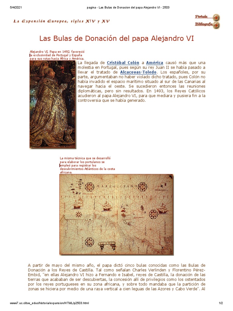 Las Bulas de Donacion Del Papa Alejandro VI - 2503 | PDF | Edad del ...
