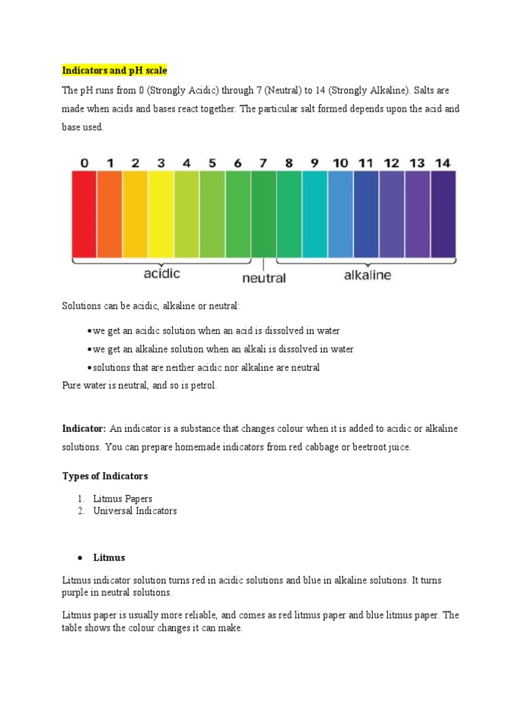 Indicators and PH Scale | PDF | Ph | Acid