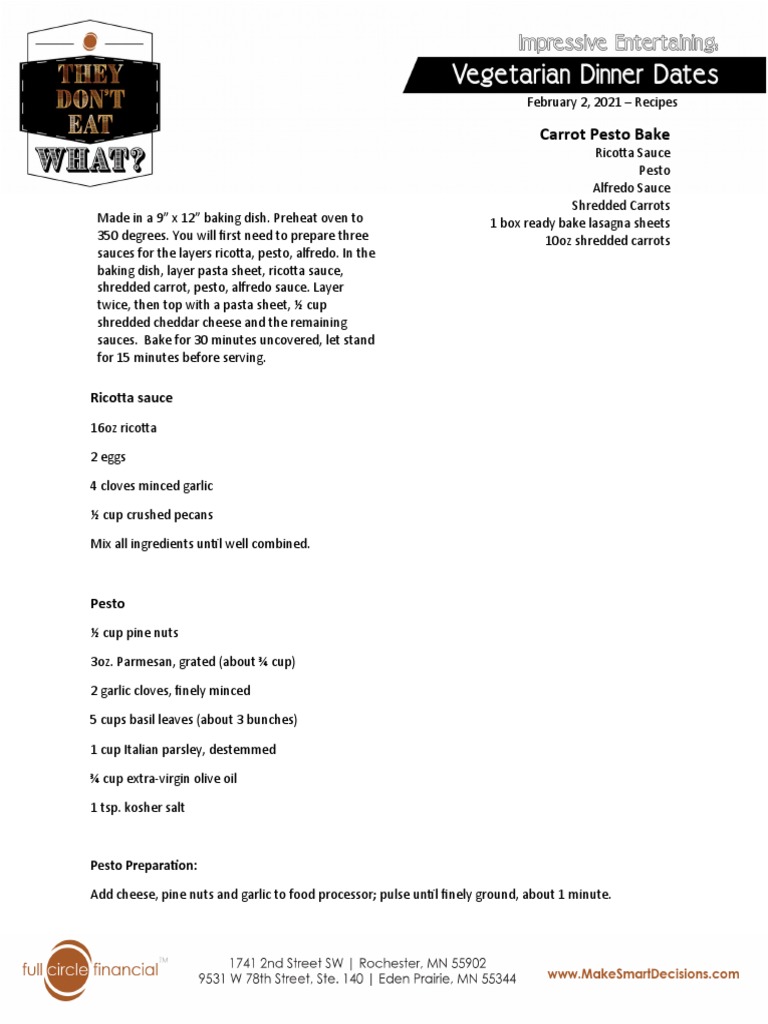 Recipe Card Template and Example | PDF | Pesto | Food And Drink Preparation