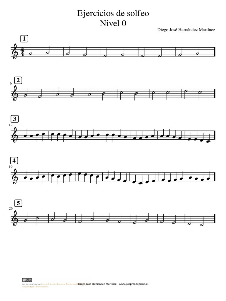 EJERCICIOS SOLFEO 0 Pag 1 y 2 | PDF