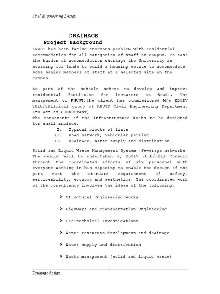 Civil Engineering Drainage Design | PDF | Drainage Basin | Drainage