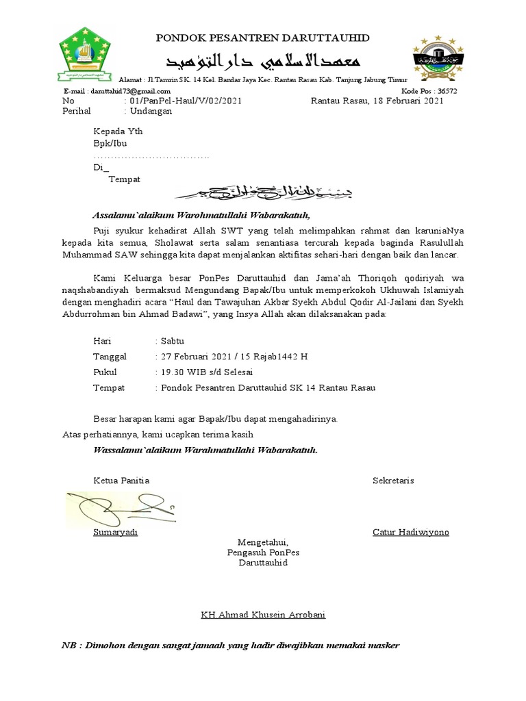 Undangan Haul Ke 5 | PDF