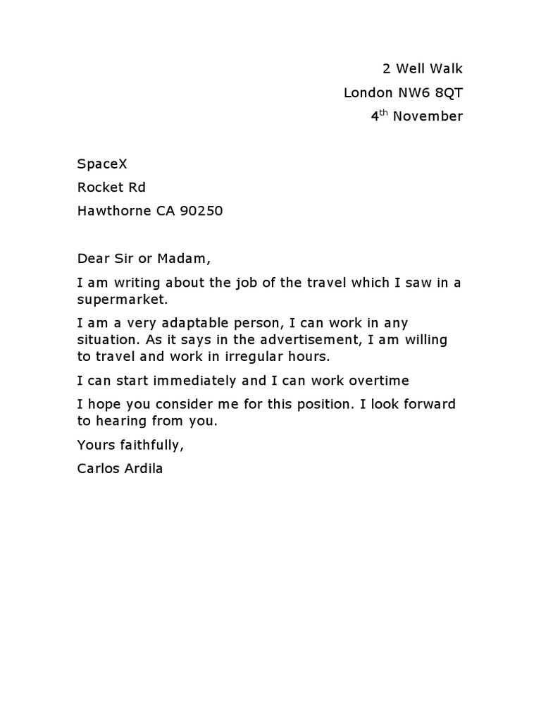 Letter From SpaceX | PDF