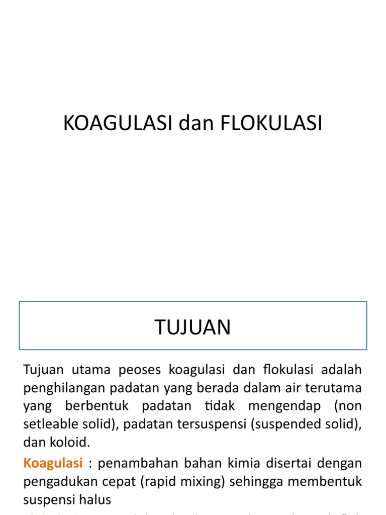 Proses Koagulasi dan Flokulasi Air | PDF