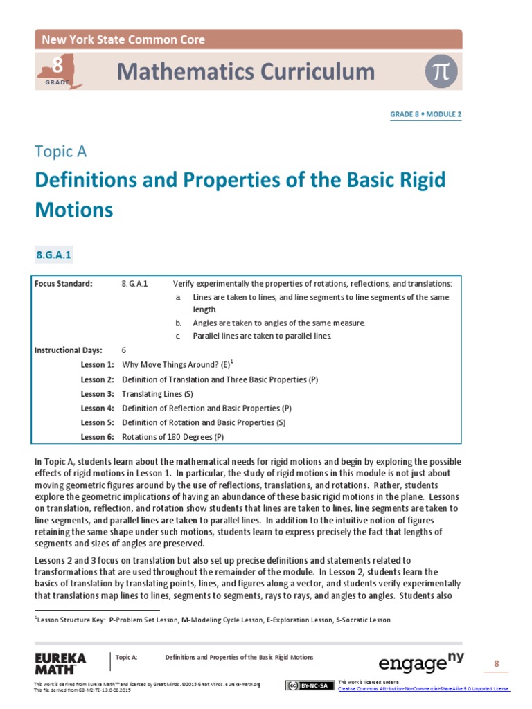 Math g8 m2 Topic A Overview | PDF | Rotation | Angle
