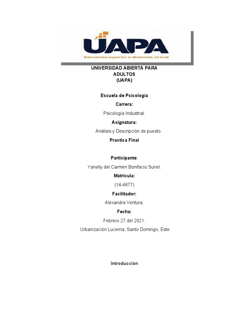 Descripción de Cargos en Inversiones Tunc | PDF | Logística | Planificación