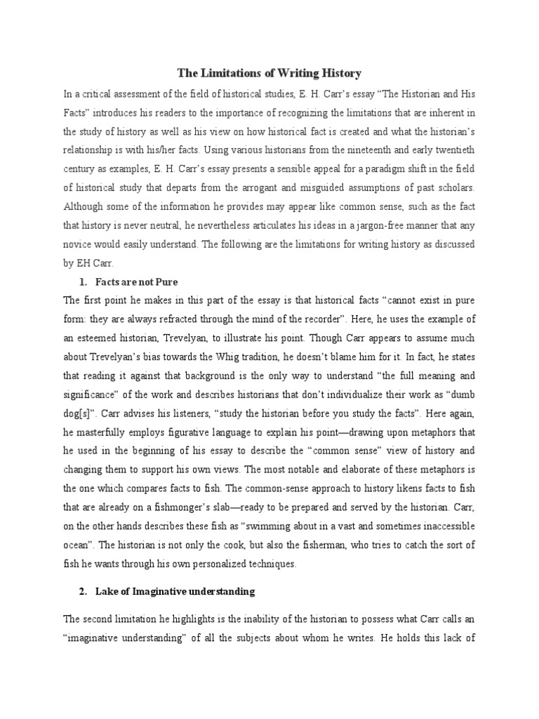 The Limitations of Writing History | PDF | Common Sense | Historiography