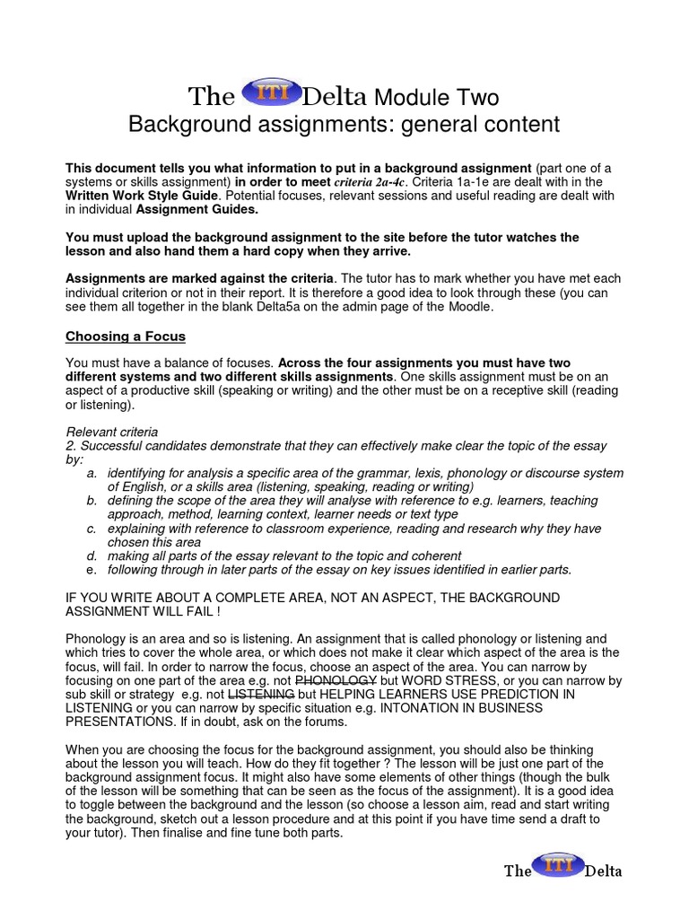 D5 Background Assignments General Contentm22016 | Download Free PDF ...
