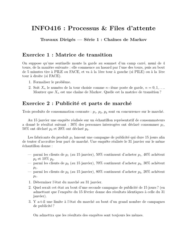 Fiche TD 1 | PDF