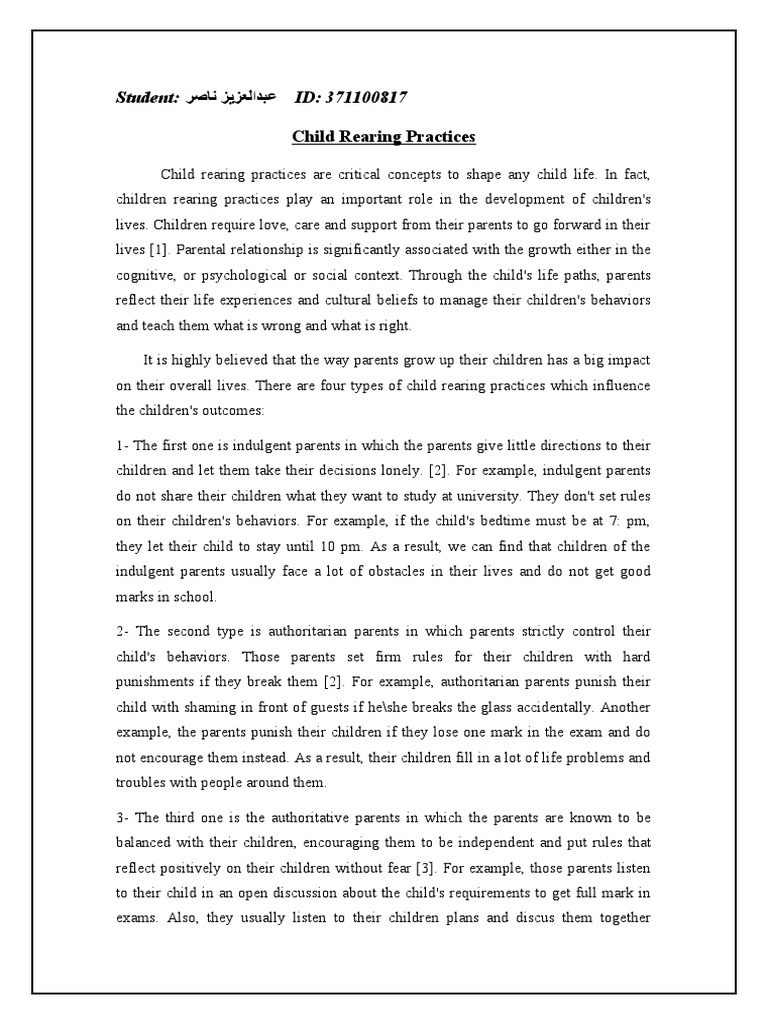 Child Rearing Practices New | PDF | Parenting | Relationships
