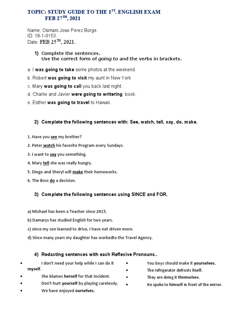 Study Guide To The 1st. Partial Exam - Feb 27th, 2021 | PDF
