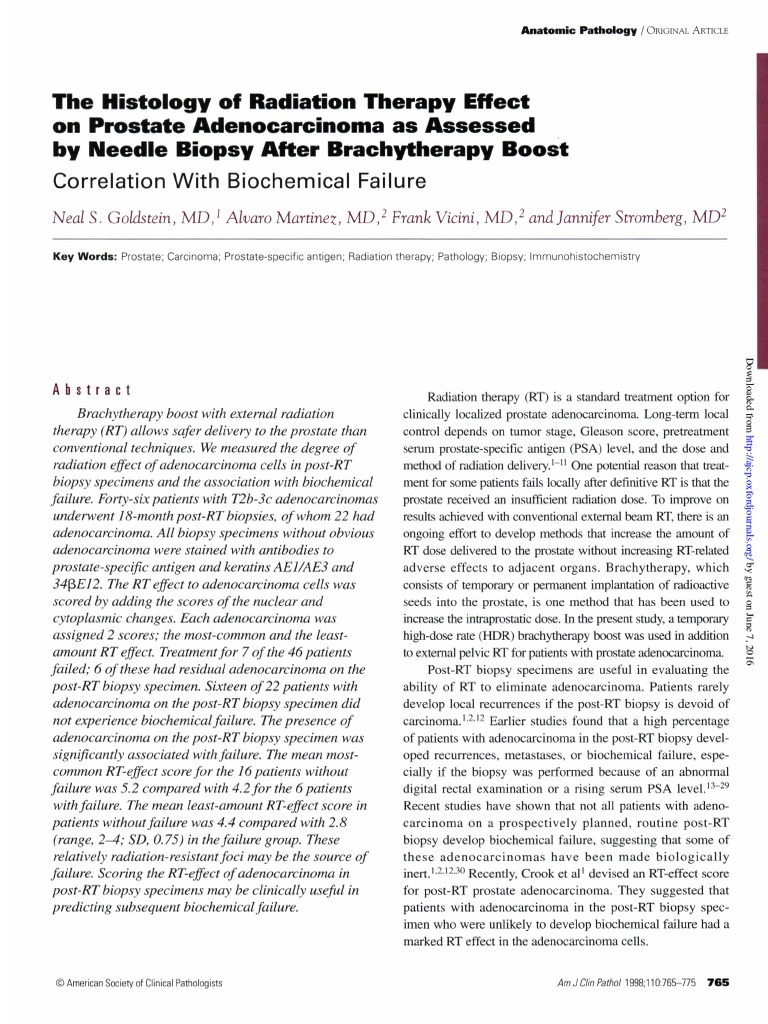 Correlation With Biochemical Failure | PDF | Prostate Cancer ...